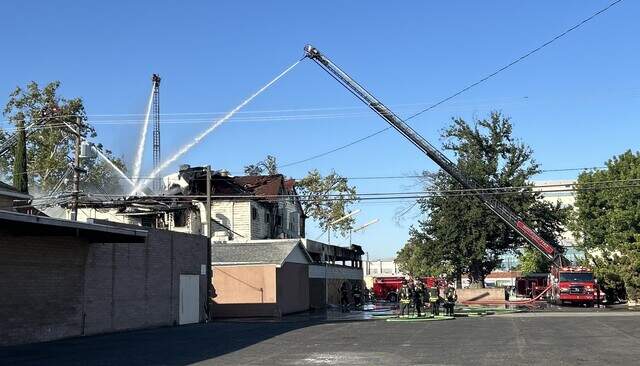 Landmark old building in downtown Modesto burning | Modesto Bee